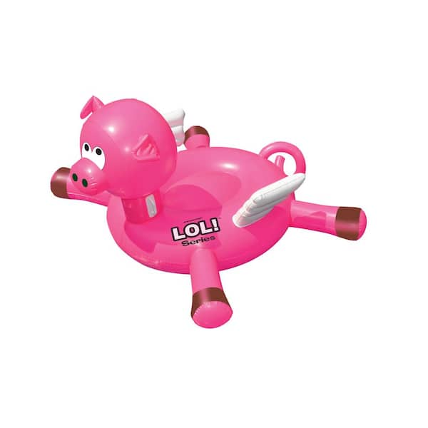 Swimline LOL 54 in. Pig inflatable Ride-On Pool Toy 90266 - The Home Depot