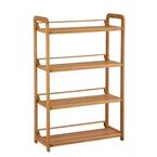 Pure Garden Bamboo 4-Tier Bamboo Shelving Unit (17 in. W x 48 in. H x ...