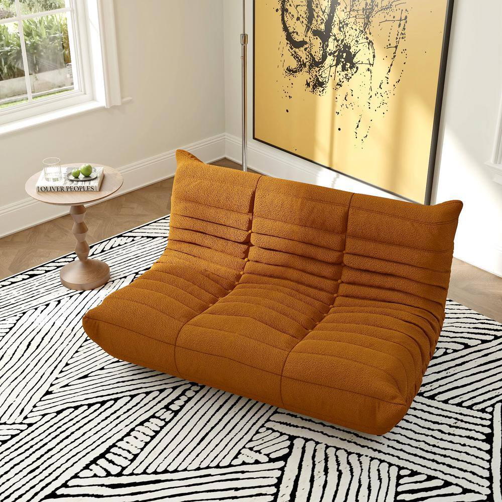 Magic Home Brown Teddy Velvet Polyester 53 in. Fireside Lazy Sofa Bean ...
