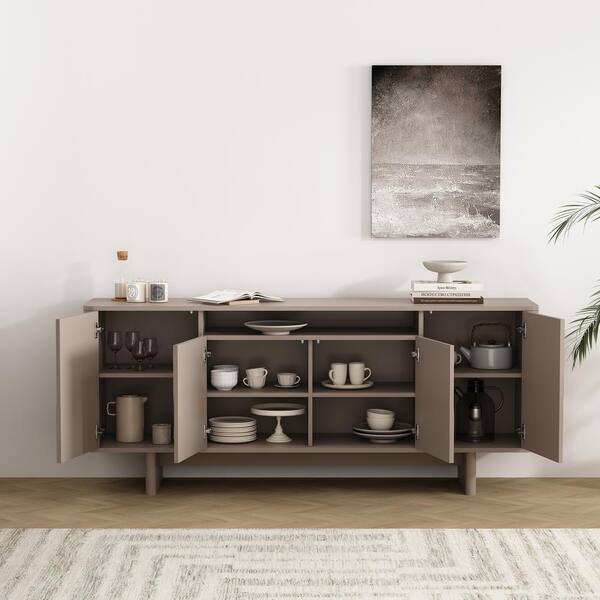 Manhattan Comfort Ella Mocha 70.86 inch Sideboard