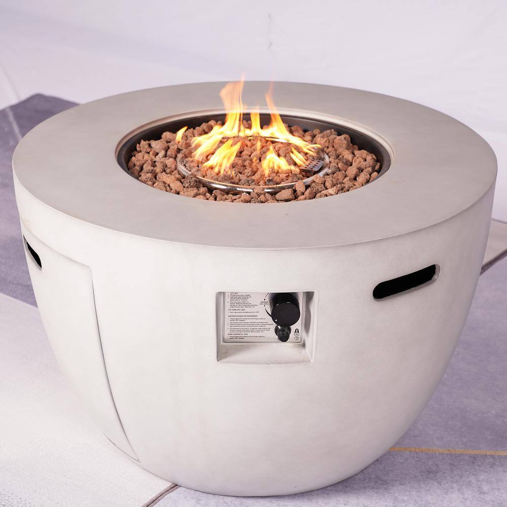 moda furnishings Evelyn Stone Outdoor Fire Pit Table with Extension MOG ...