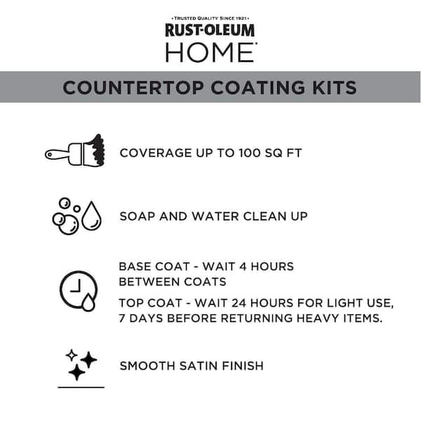 Rust-Oleum Home 1 qt. Dark Gray Satin Interior Countertop Paint Kit ...