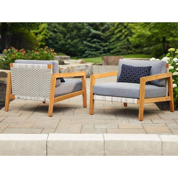 Lakeside Chat Chair Set of 2 Outdoor Furniture Cast Silver NewAge Products