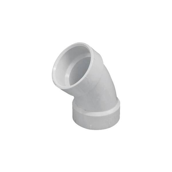 VPC 2 in. PVC DWV 45-Degree Hub x Hub Elbow Fitting 34-LP321-020B - The ...