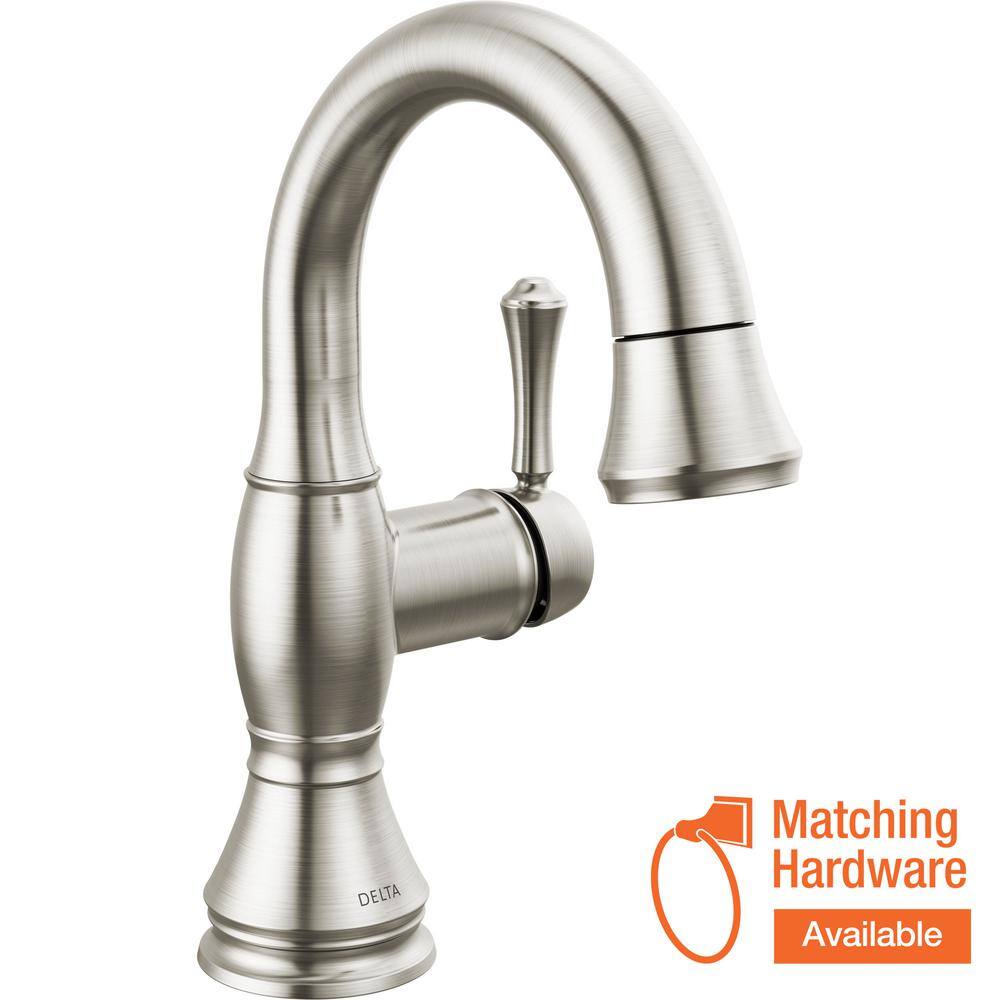 Delta Cassidy Single-Handle Single-Hole Bathroom Faucet with Pull-Down ...