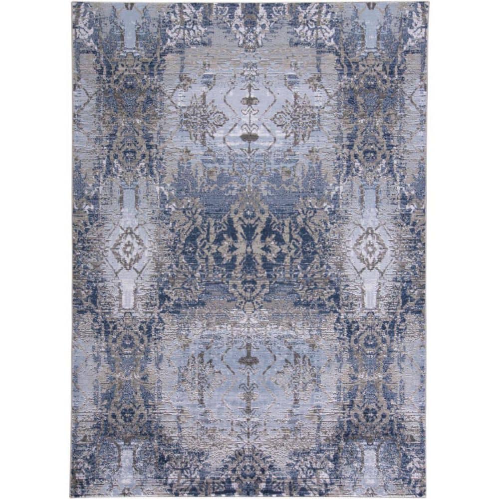 HomeRoots 2 ft. x 8 ft. Gray, Ivory Abstract Area Rug 2000511880 - The ...