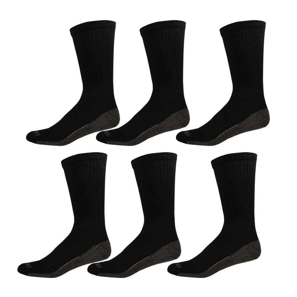 Dickies Men's Dri Tech Black Crew Socks I11750 - The Home Depot