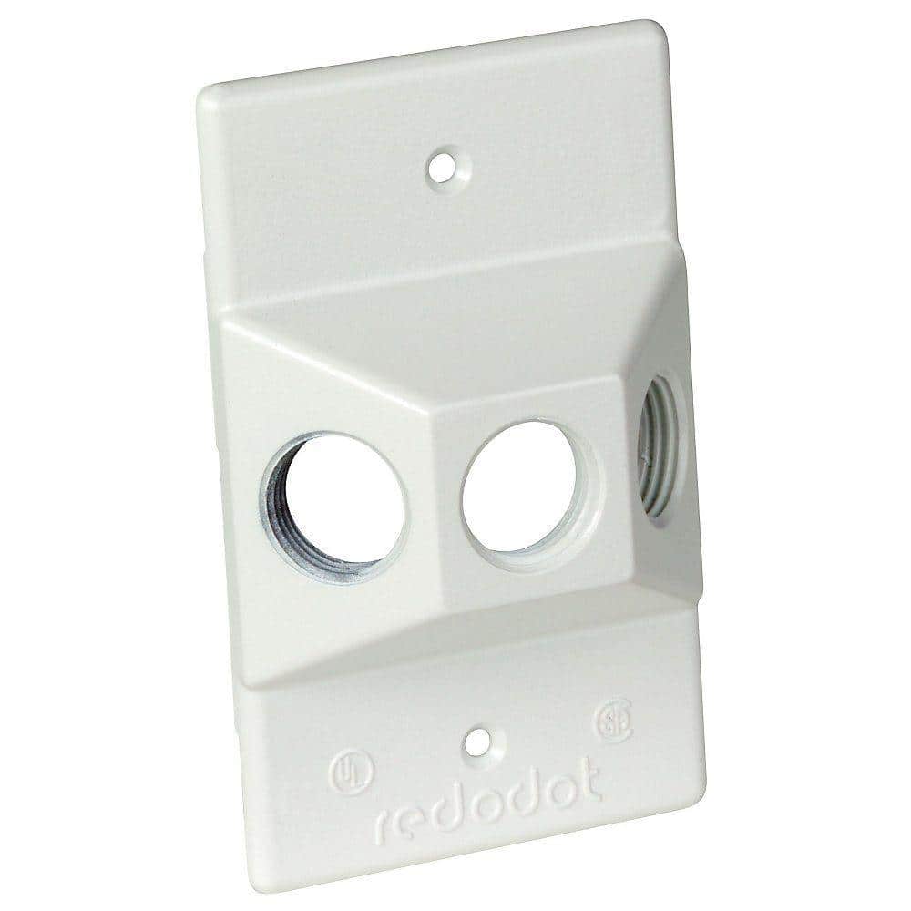 Red Dot 1-Gang Rectangular Lampholder Cover with 3 1/2 in. Holes ...