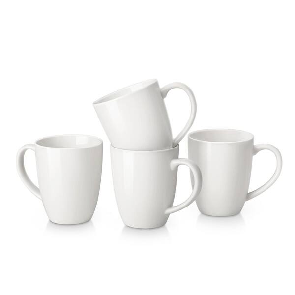 vancasso 12 oz. Ivory White Porcelain Coffee Mugs (Set of 4) Coffee ...