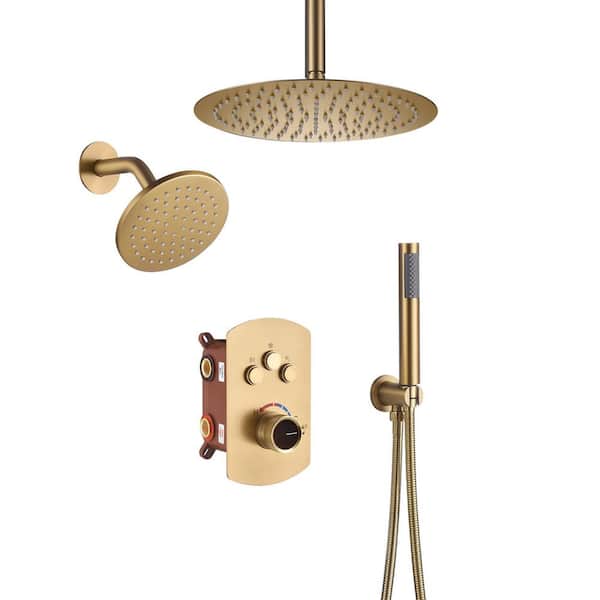 Mondawe Pressure Balanced 3 Spray Patterns 12 In Ceiling Mounted