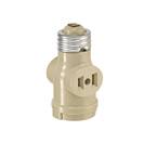 GE 2-Outlet Socket Adapter, Beige or Cream 54178
