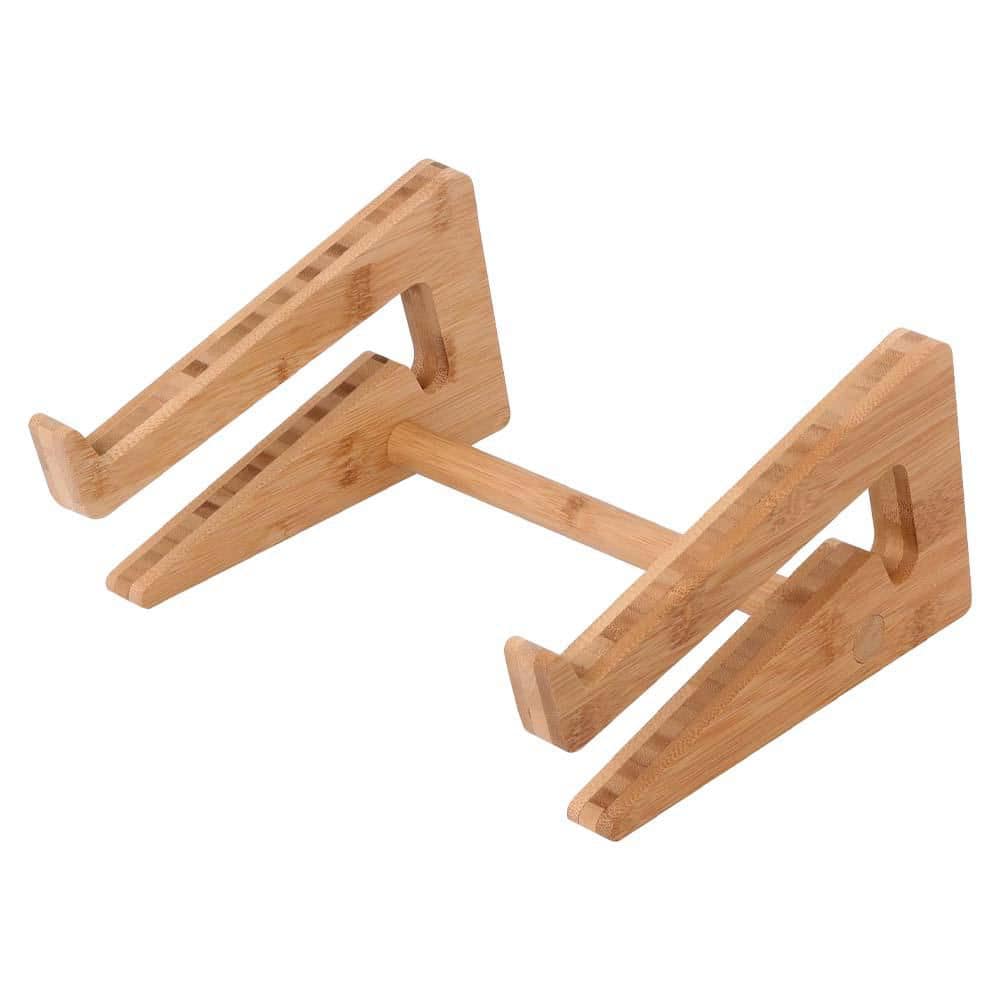 Bamboo Laptop Stand Vertical Desk Holder Compatible 13-15.6 in. MacBook ...
