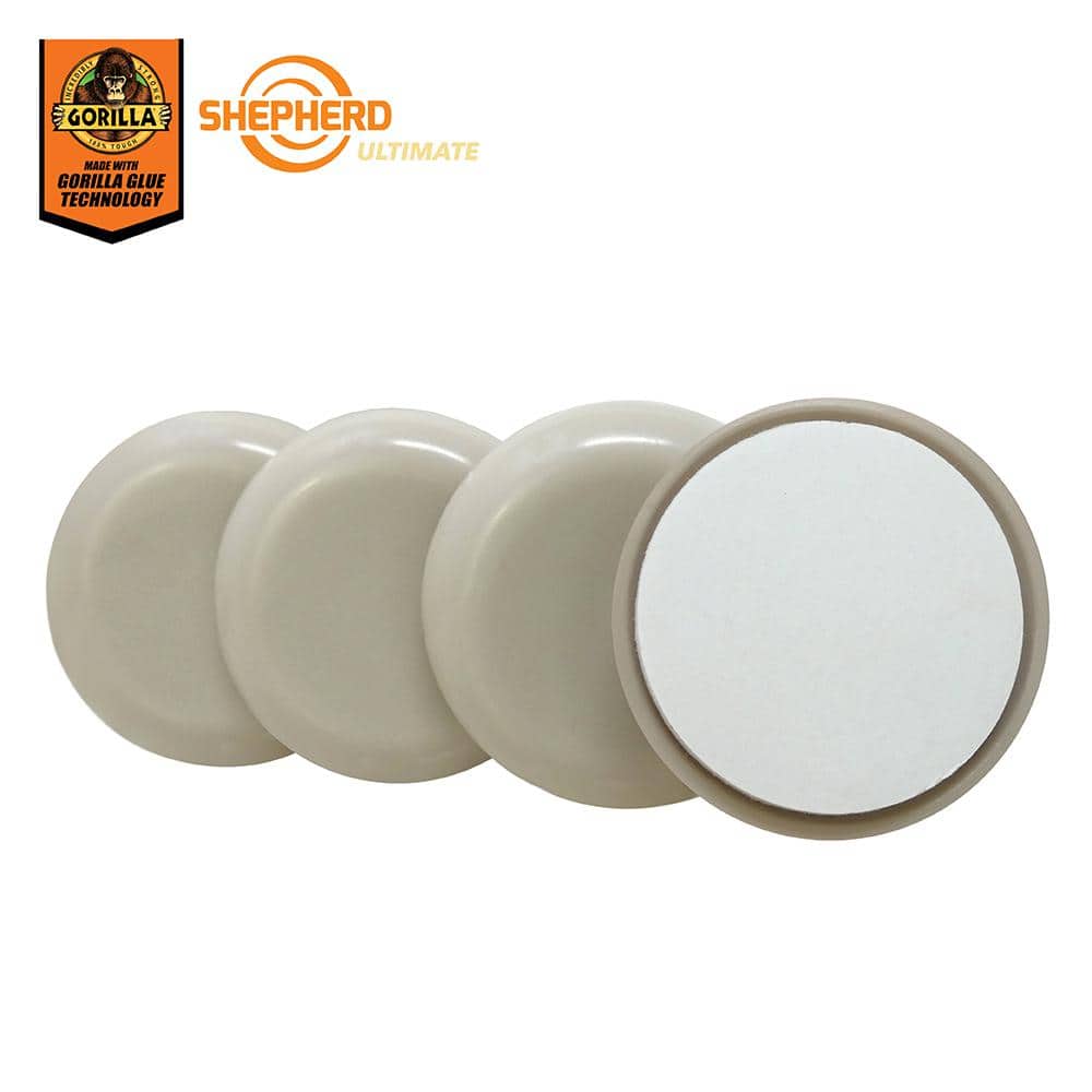 Shepherd Ultimate 1 in. Beige Round Self-Adhesive Furniture Sliders ...