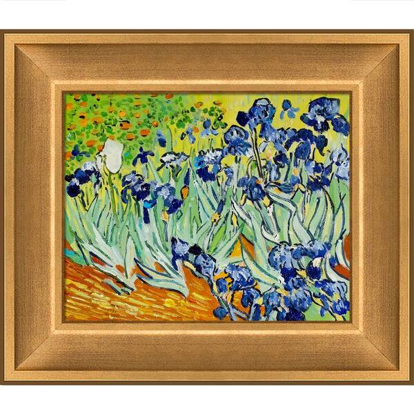 LA PASTICHE Irises by Vincent Van Gogh Muted Gold Glow Framed Abstract ...