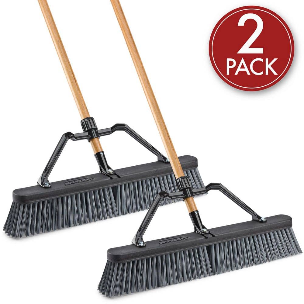 Libman 24 in. High Power Rough Surface Industrial Grade Push Broom with ...