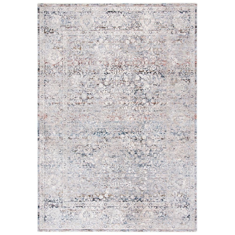 SAFAVIEH Limitee 4 ft. x 6 ft. Gray/Ivory Distressed Oriental Area Rug ...