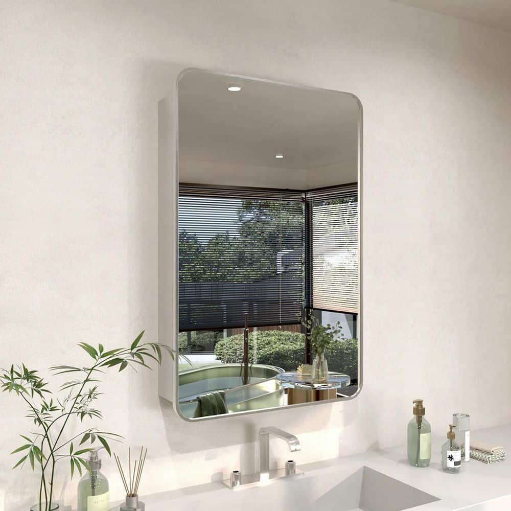 tydex ClearView 23 in. W x 30 in. H Framed Recessed Rectangular Brushed ...