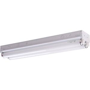 NICOR 4 ft. 32-Watt Double Row T8 Fluorescent White Linear Strip Light ...