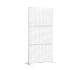 Lumioca 35 in. W x 71 in. H White Wide Brim Galvanized Sheet Outdoor ...