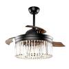 matrix decor 42 in. Black Crystal Retractable Ceiling Fan with Light ...