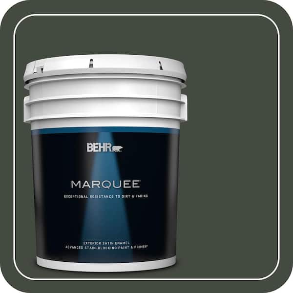 BEHR MARQUEE 5 gal. #BXC-12 Deep Forest Satin Enamel Exterior Paint ...