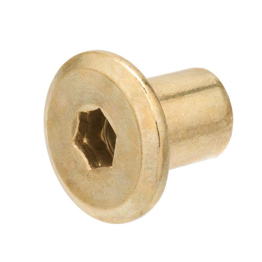 Everbilt 1/4 in. x 12 mm Nut Brass Connecting Cap 818008 - The Home Depot