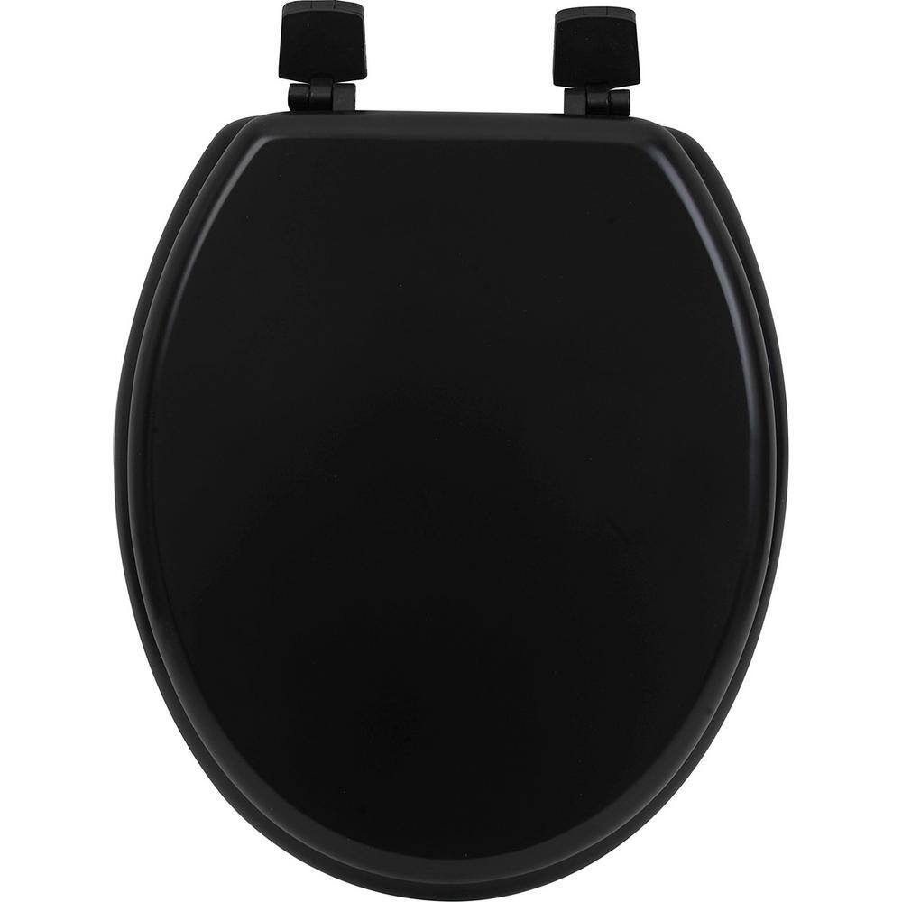 Oval Closed Wood Front Toilet Seat Solid in Matt Black-4101108 - The ...