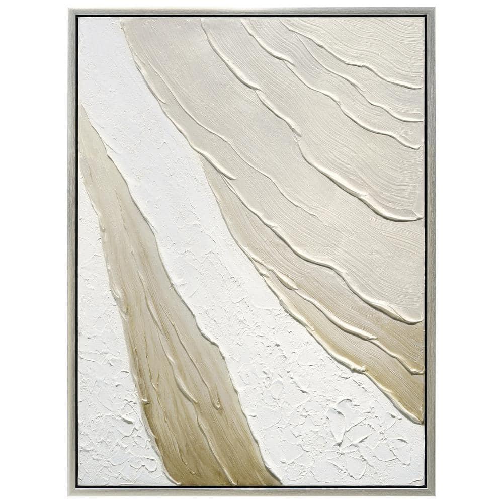 Empire Art Direct Metallic Waves Textured Hand Painted Framed Canvas ...