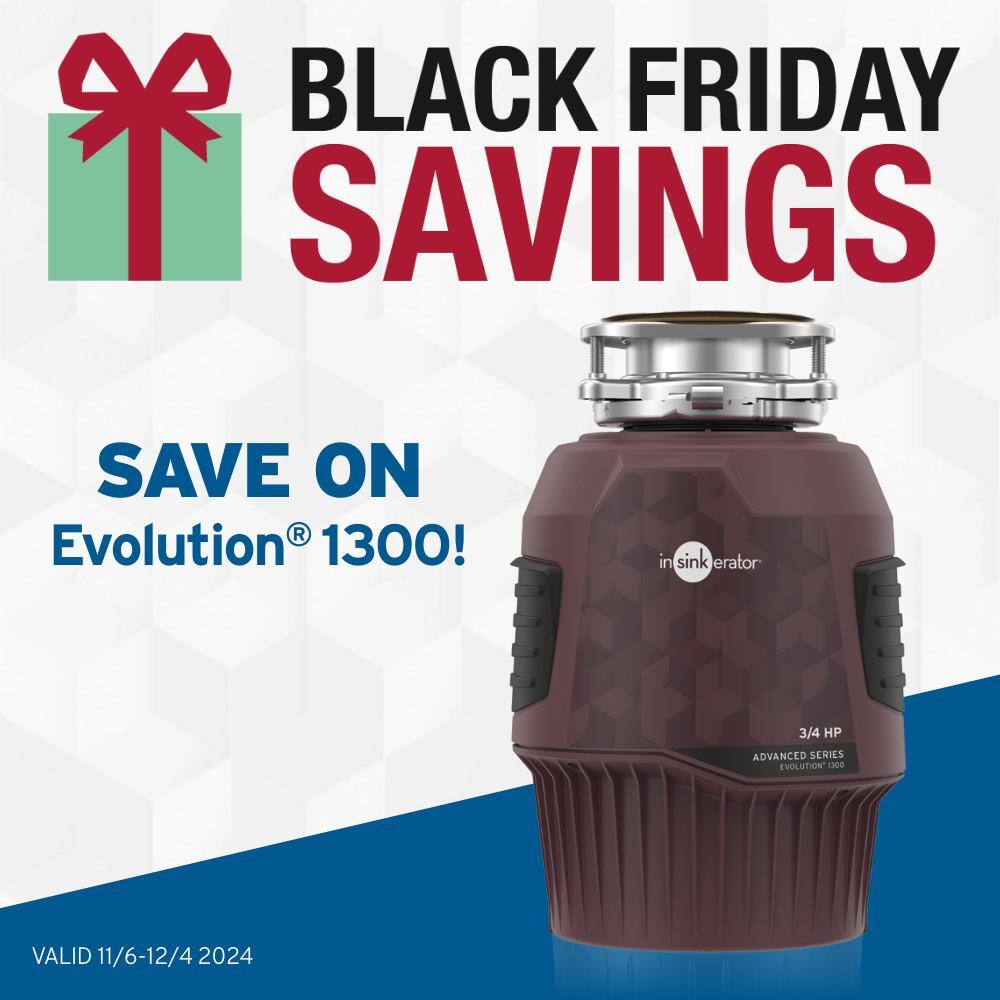 InSinkErator Evolution 1300, 3/4 HP Garbage Disposal, Advanced Series ...