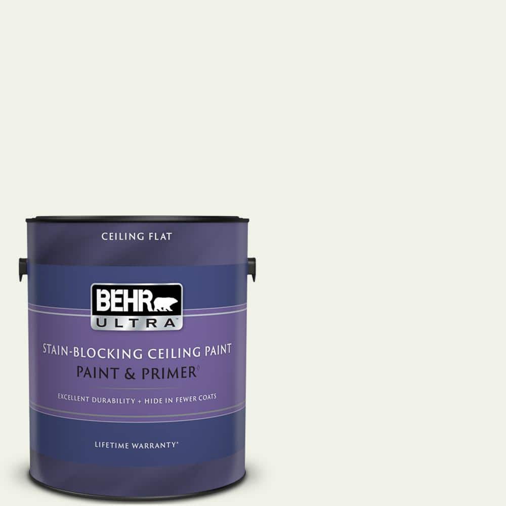 BEHR ULTRA 1 gal. #PPU18-07 Falling Snow Ceiling Flat Interior Paint ...