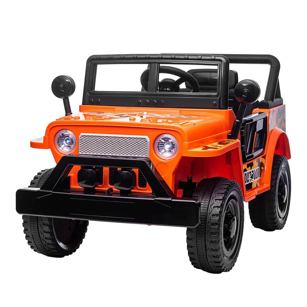 Tunearary 12-Volt Children's Orange Electric Toy Car for 3-6 Ages ...