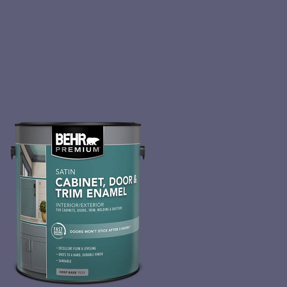 BEHR PREMIUM 1 gal. #S560-6 Blue Blood Satin Enamel Interior/Exterior ...
