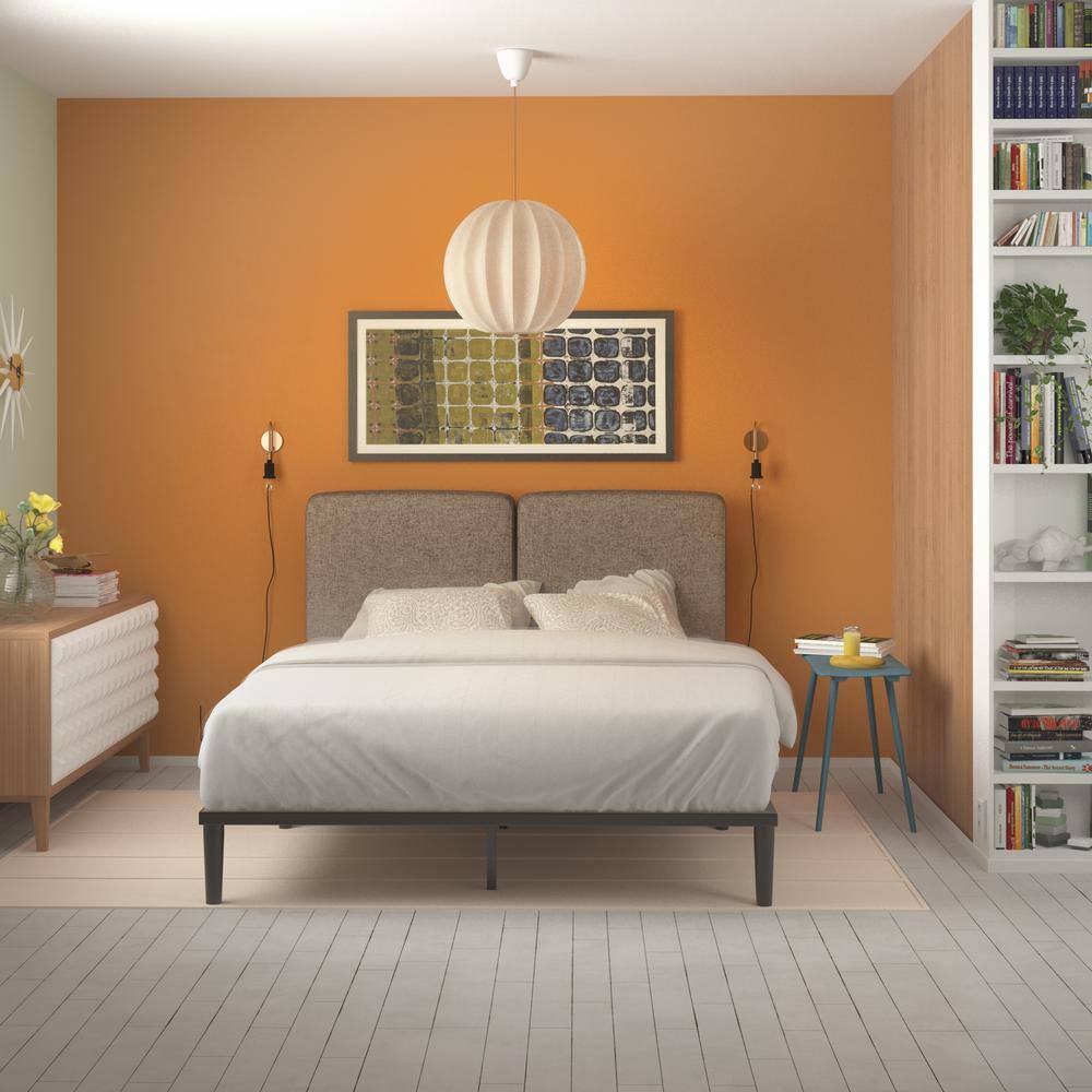 Zinus Parker 63 in. W Taupe Upholstered Cushion Queen Headboard UFHCCT ...