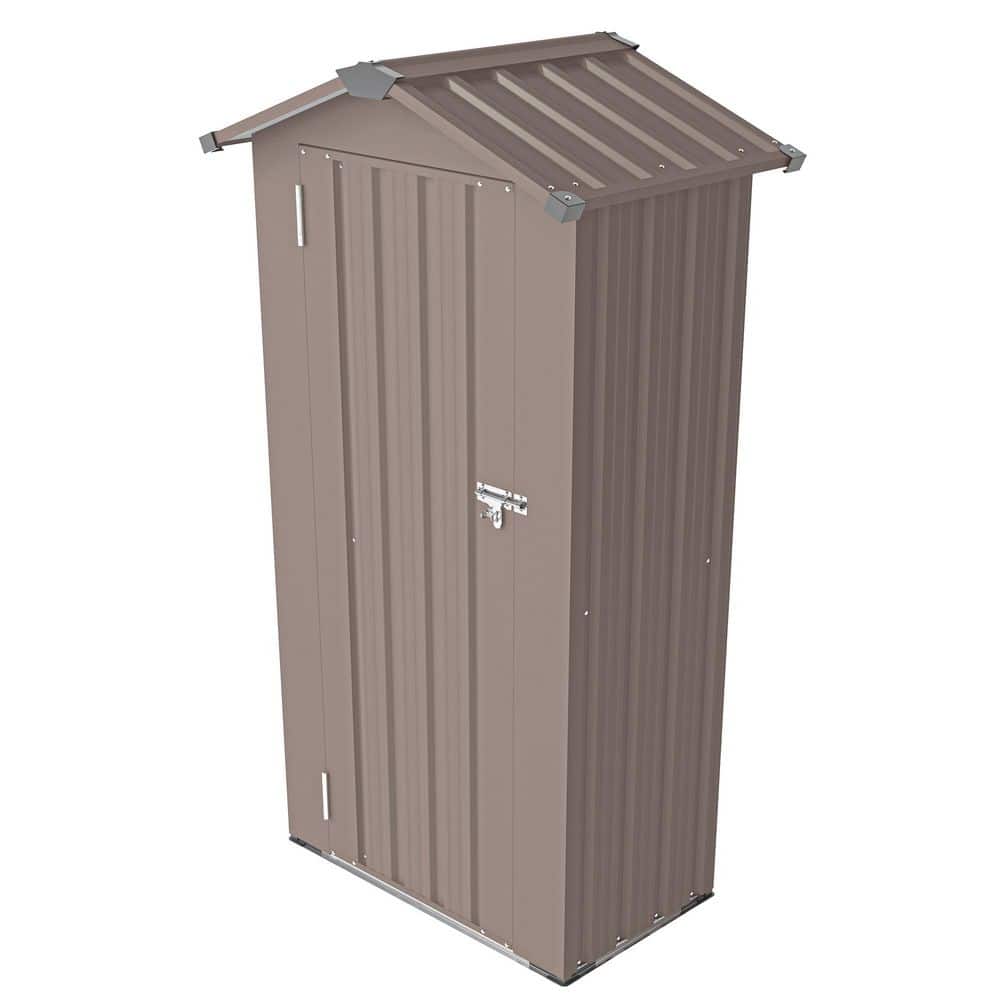 Metal Garden Shed, 29.5 in. W x 16.9 in. D x 69.7 in. H Brown ...