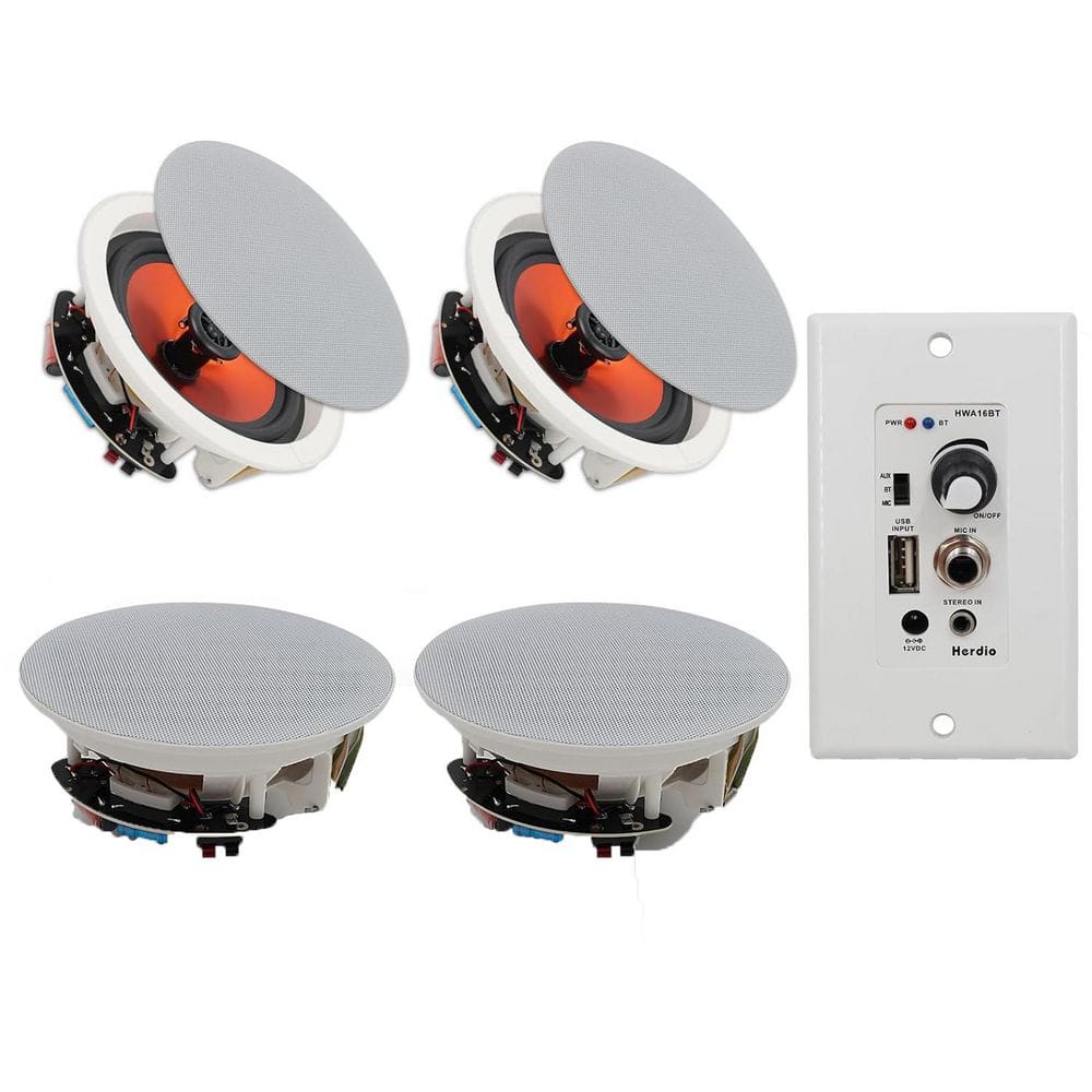 Vrbgify 6.5 in. Bluetooth In-Wall and Ceiling 600W 2-Way Flush Mount ...