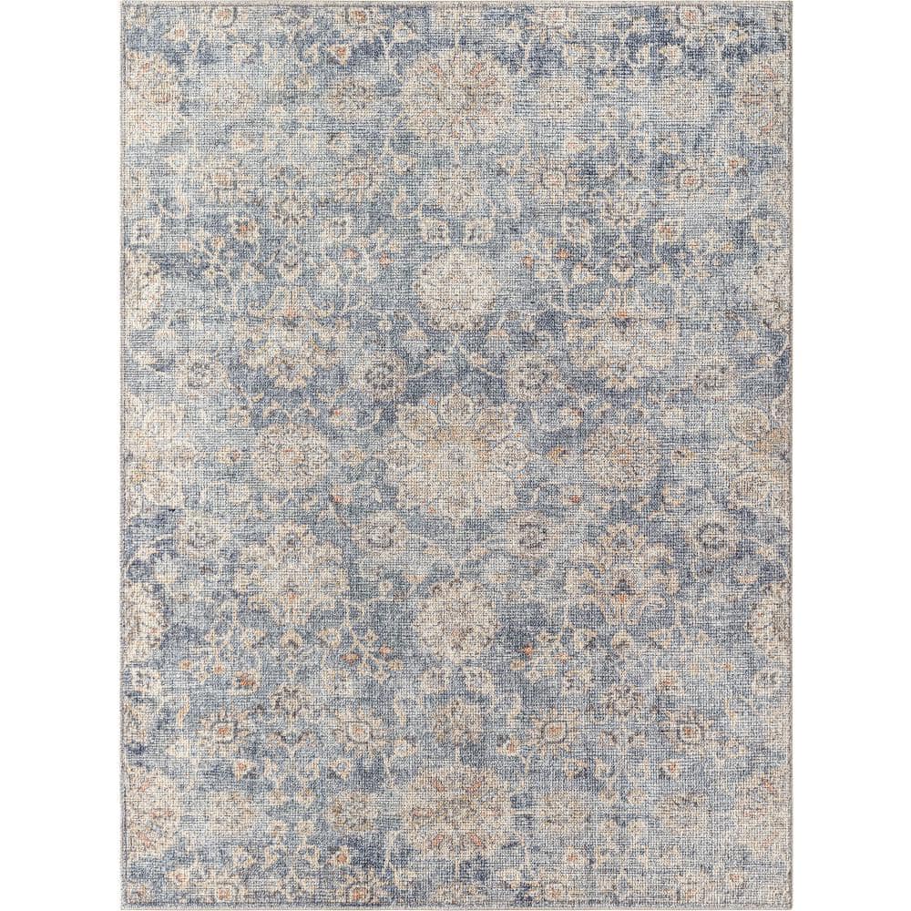 Livabliss Downtown Blue/Beige Medallion 8 ft. x 10 ft. Indoor Area Rug ...