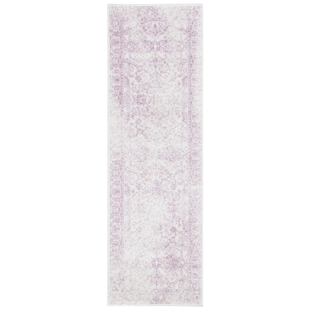 SAFAVIEH Adirondack Ivory/Lavender 3 ft. x 10 ft. Border Distressed ...