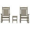 DUROGREEN Classic Rocker Weathered Wood 3-Piece Plastic Outdoor Chat ...