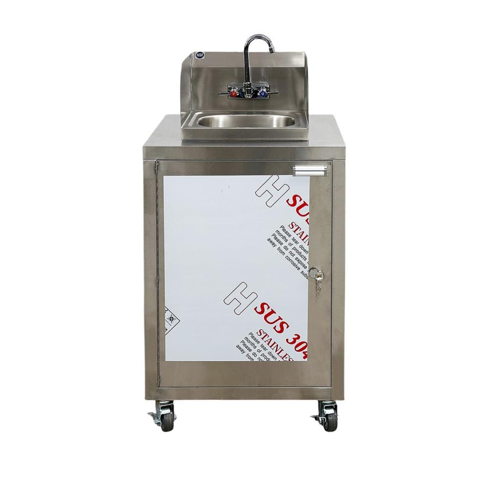 Cooler Depot 24 in. x 22-in. Stainless Steel 1-Basin Portable Sink Hand ...