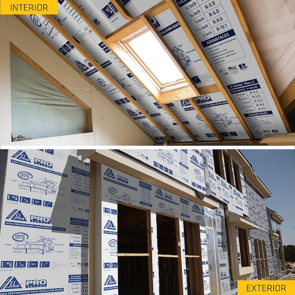 RMAX Pro Select R-Matte Plus-3, 1 in. x 48 in. x 8 ft. R-6.0 ISO Rigid Foam Board Insulation ...