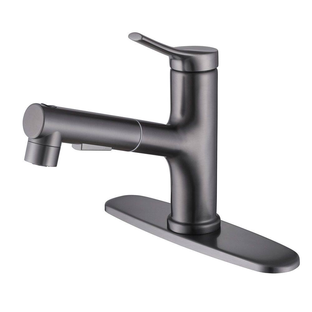 FLG Single Handle Single Hole Bathroom Sink Faucet with Pull Out ...