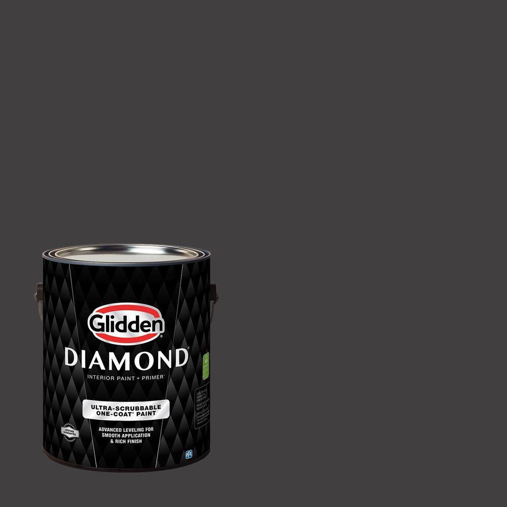 Glidden Diamond 1 gal. #PPG1001-7 Black Magic Satin Interior Paint with ...
