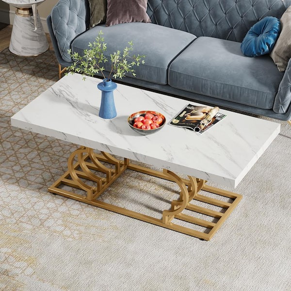 BYBLIGHT Kerlin 47 in. Gold Rectangle Wood Coffee Table with BYBLIGHT Kerlin 47 in. Gold Rectangle Wood Coffee Table with