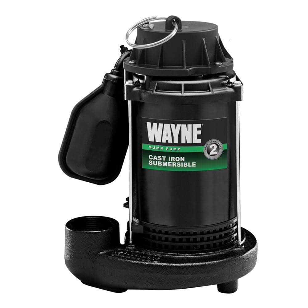 Wayne 1 3 Hp Cast Iron Submersible Sump Pump With Tether Float Switch Cdt33