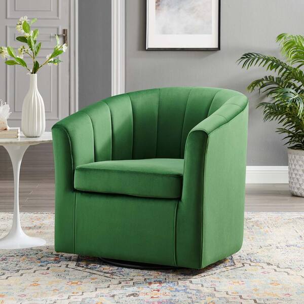 MODWAY Prospect Emerald Performance Velvet Swivel Armchair EEI 4139 EME The Home Depot