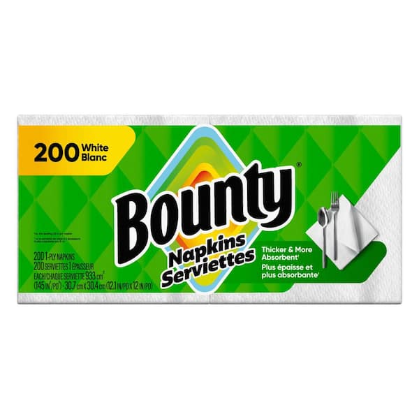 Reviews for Bounty 12.1 in. x 12 in. White 1-Ply Napkins (200-Count ...