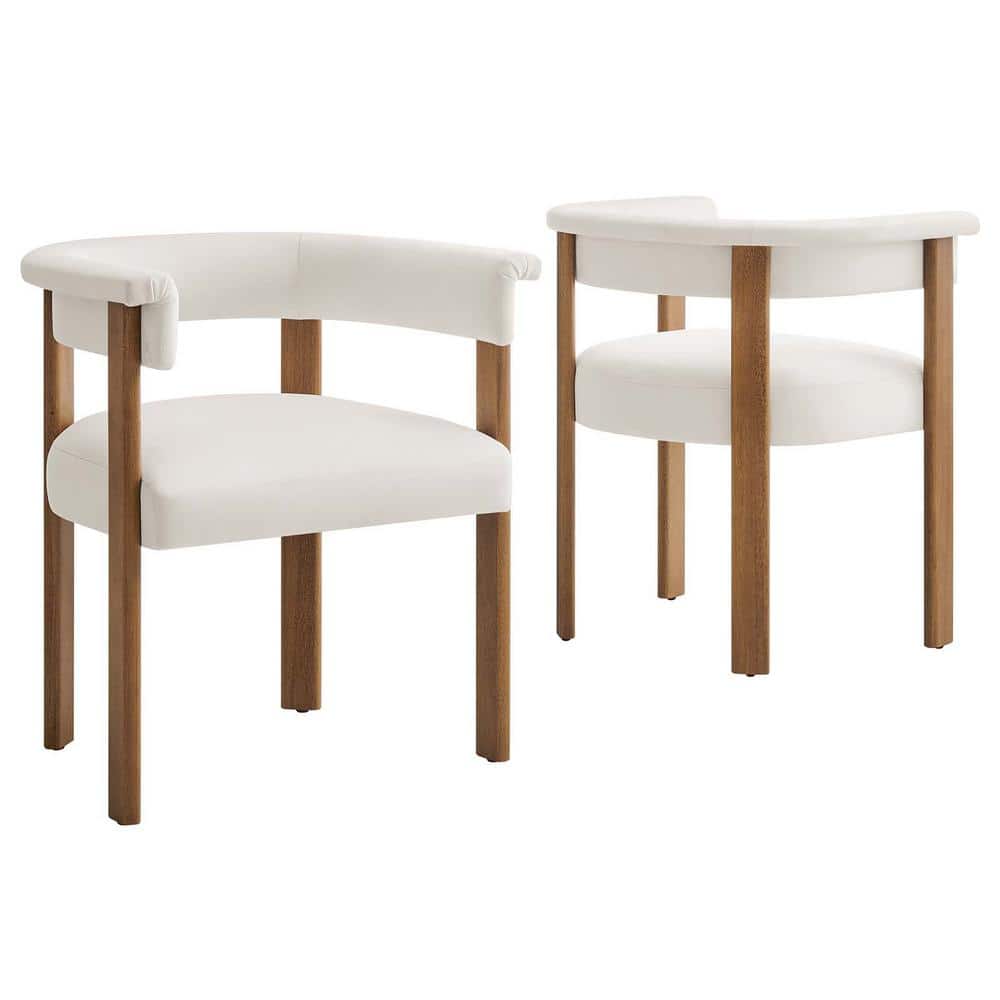 MODWAY Imogen Performance Velvet Barrel Dining Chairs - Set of 2 in ...