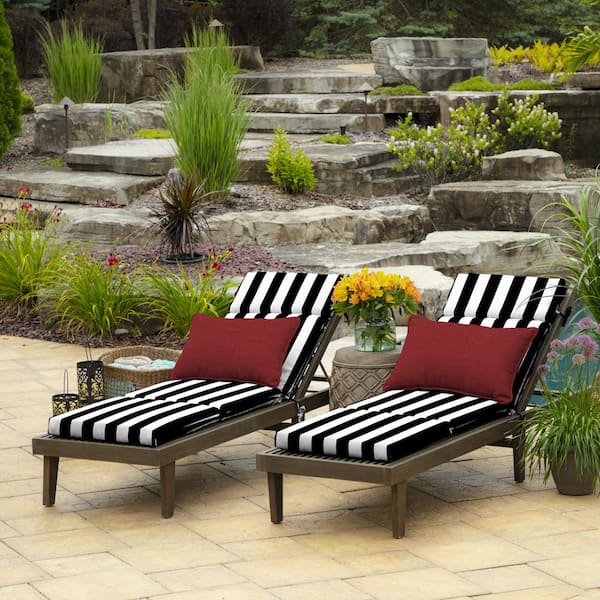 ARDEN 21 in. x 72 in. Outdoor Chaise Lounge Cushion in Black ARDEN 21 in. x 72 in. Outdoor Chaise Lounge Cushion in Black
