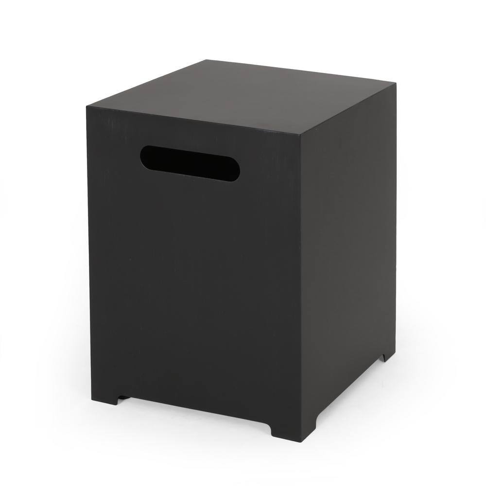 Noble House Reign Dark Gray Metal Outdoor Patio Tank Holder Side Table ...