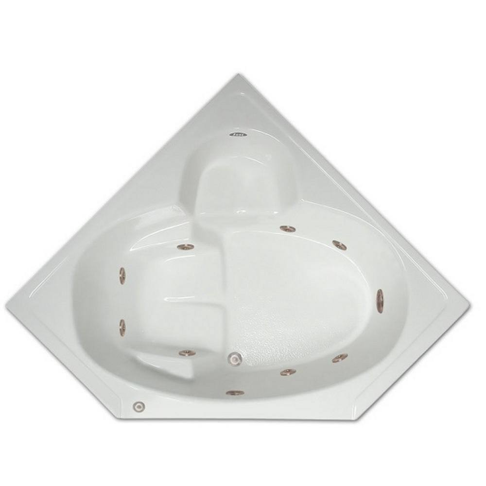 Pinnacle 5 ft. Corner Drop-In Whirlpool Tub in White-LPI305-W - The ...